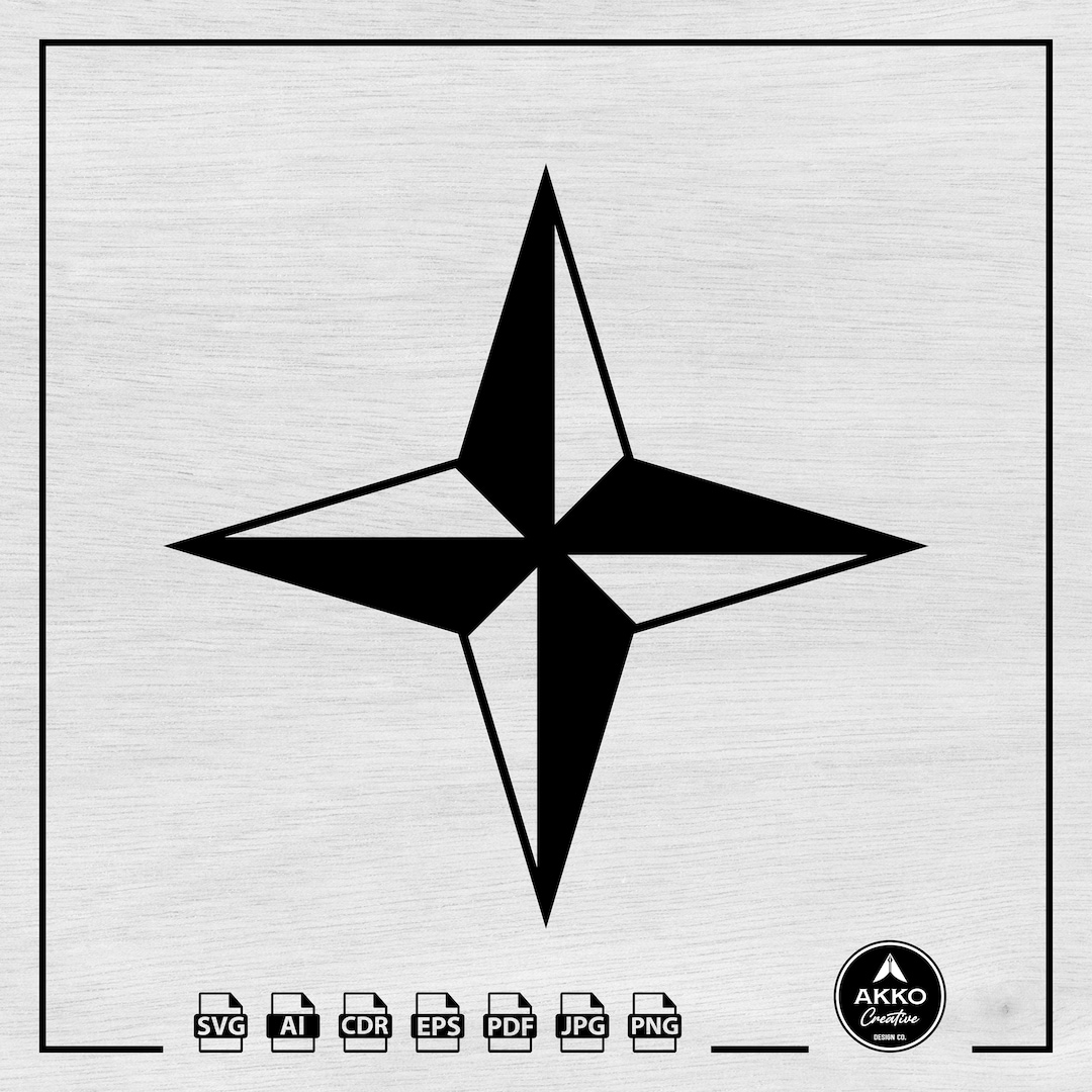 Nautical Star Svg Png, Compass Star Svg, Navy Star Svg, North Star Svg ...