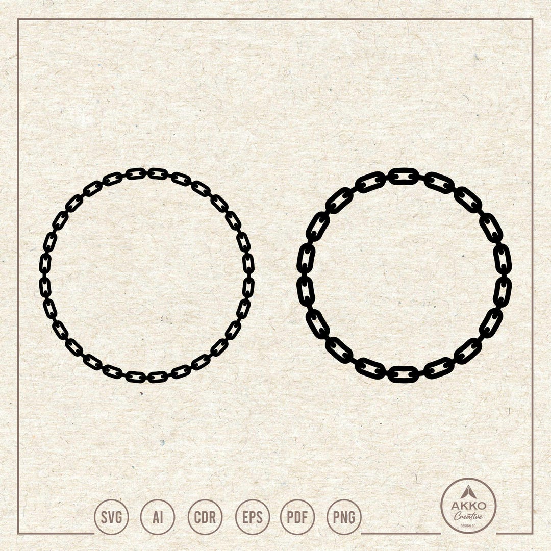 Chain Circle Svg Png, Metal Chain Round Frame Border Clipart, Cricut ...