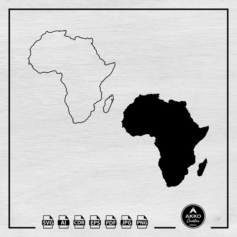 Africa Svg Png, Africa Map Svg Png, Outline Africa Map Svg, Monoline ...