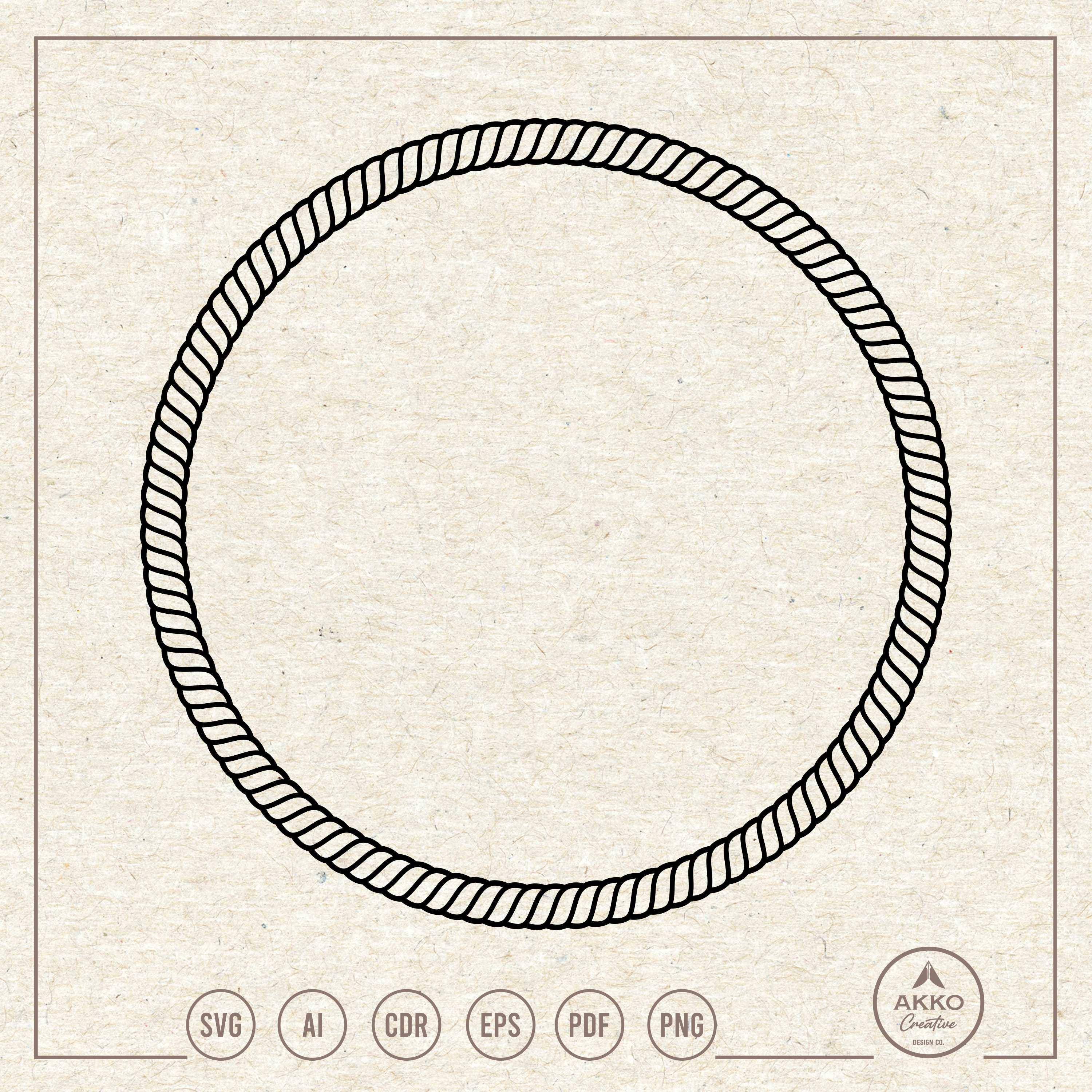 Rope Round Circle Svg Png, Nautical Clipart, Cricut Silhouette Plotter ...
