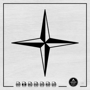 Nautical Star Svg Png, Compass Star Svg, Navy Star Svg, North Star Svg ...