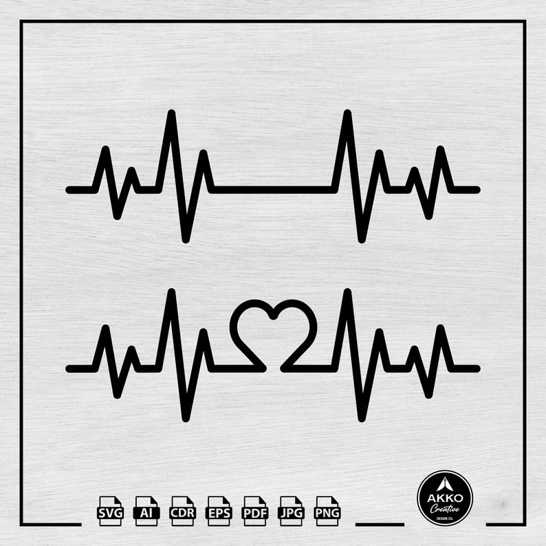 Heartbeat Svg Png, Heart Rate Svg, Heart Beat Line Svg, Heartbeat ...