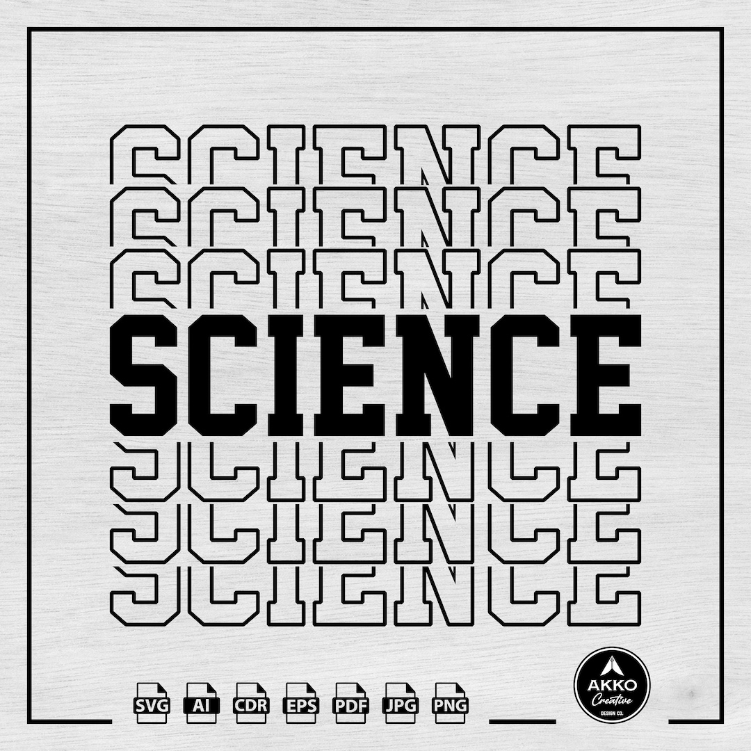 Science Svg Png, Science Layered Letters Svg, Stacked up Letters ...