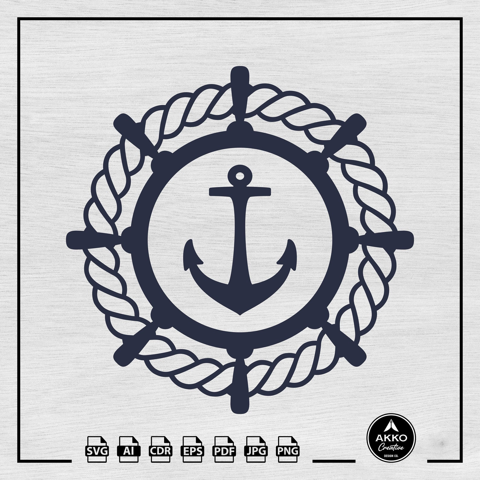 Anchor Svg Png, Ship Sterling Wheel Svg, Rope Round Circle Svg ...
