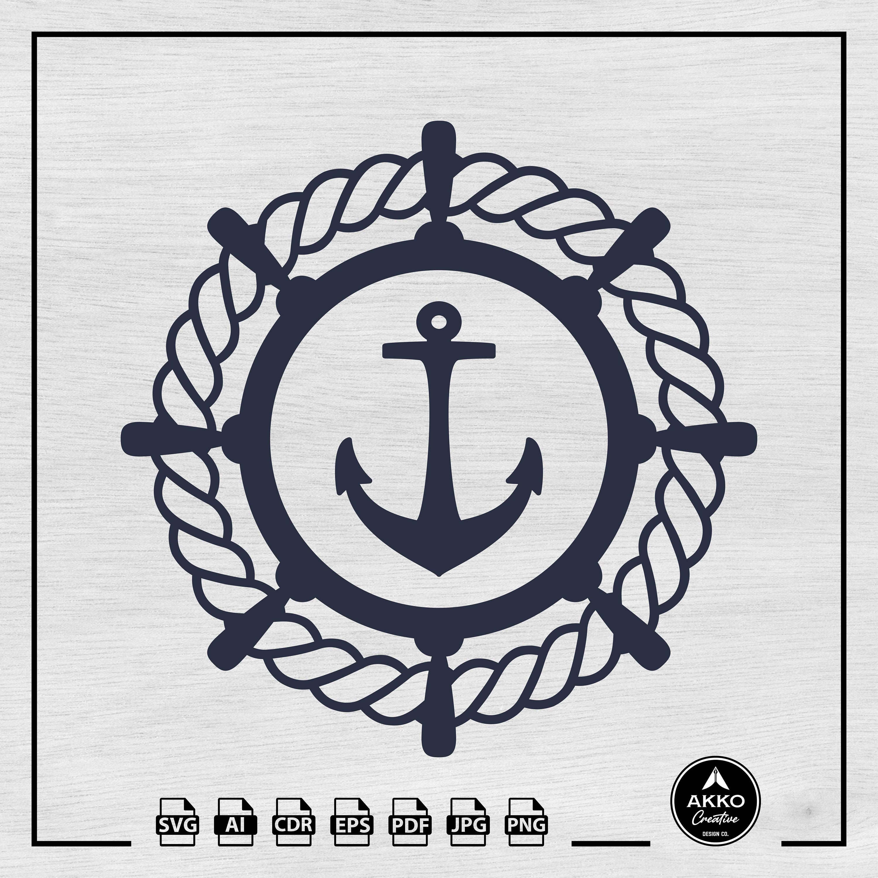 Anchor Svg Png, Ship Sterling Wheel Svg, Rope Round Circle Svg ...