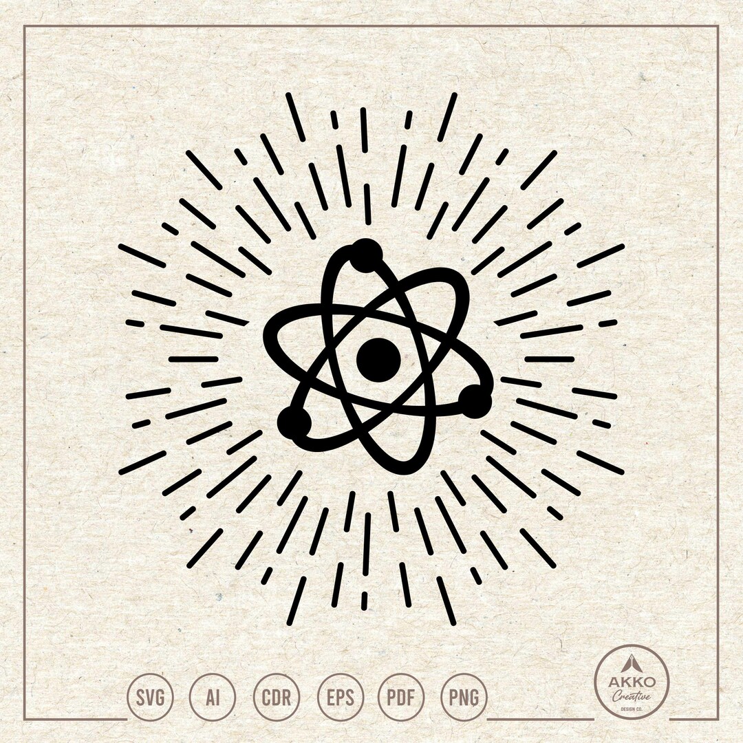 Atom Svg Png, Science Clipart, Cricut Silhouette Plotter Cut File - Etsy