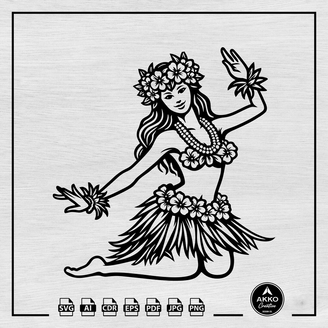 Chica hula svg png, chica hawaiana svg, bailarina polinesia svg, chica ...
