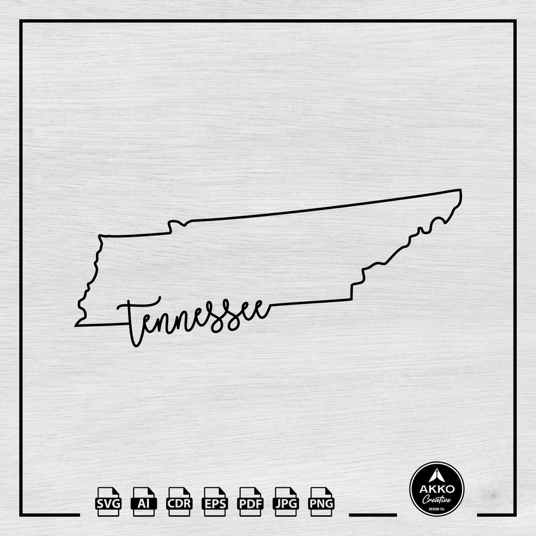 Tennessee Svg Png, Outline Tennessee Map Svg Png, Tennessee State Svg ...