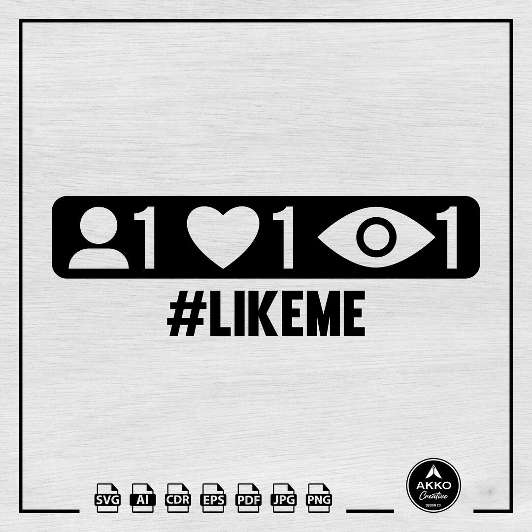 Like Me Svg Png, Social Icon Svg, Geek Shirt Svg, Social Media Svg ...