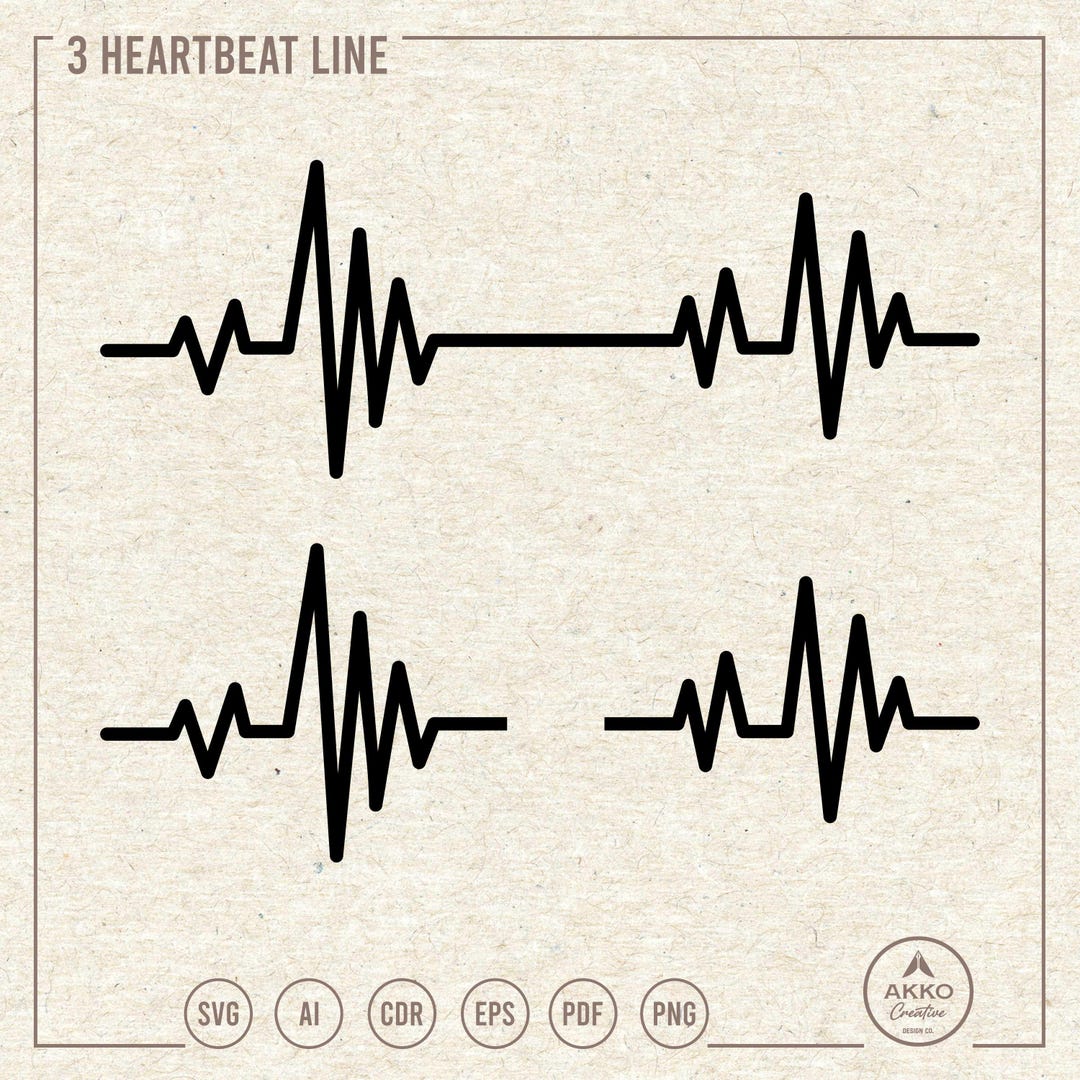 Heartbeat Svg Png, Heart Beat Line Art, Pulse Clipart, Cricut ...
