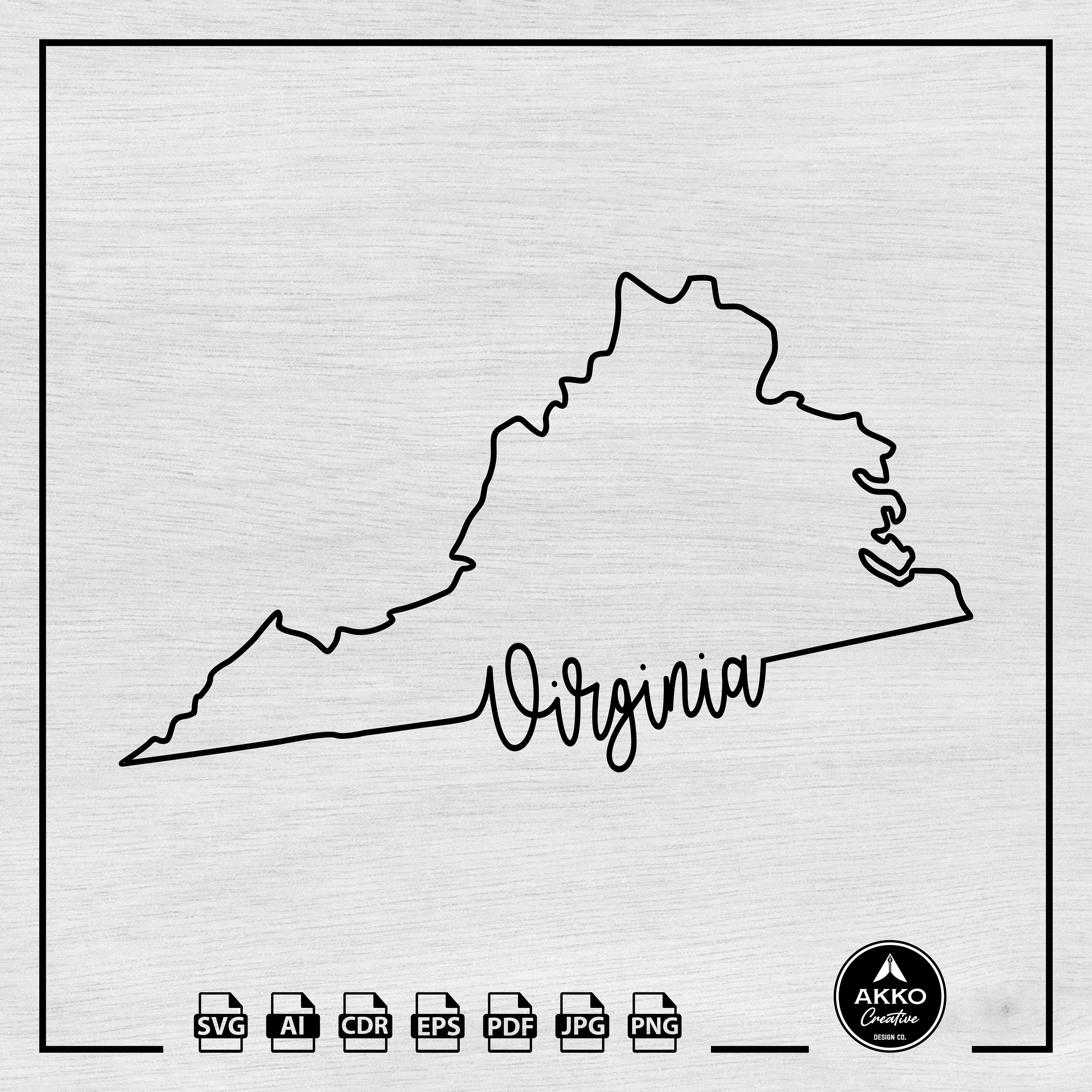 Virginia Svg Png, Outline Virginia Map Svg Png, Virginia State Svg Png ...