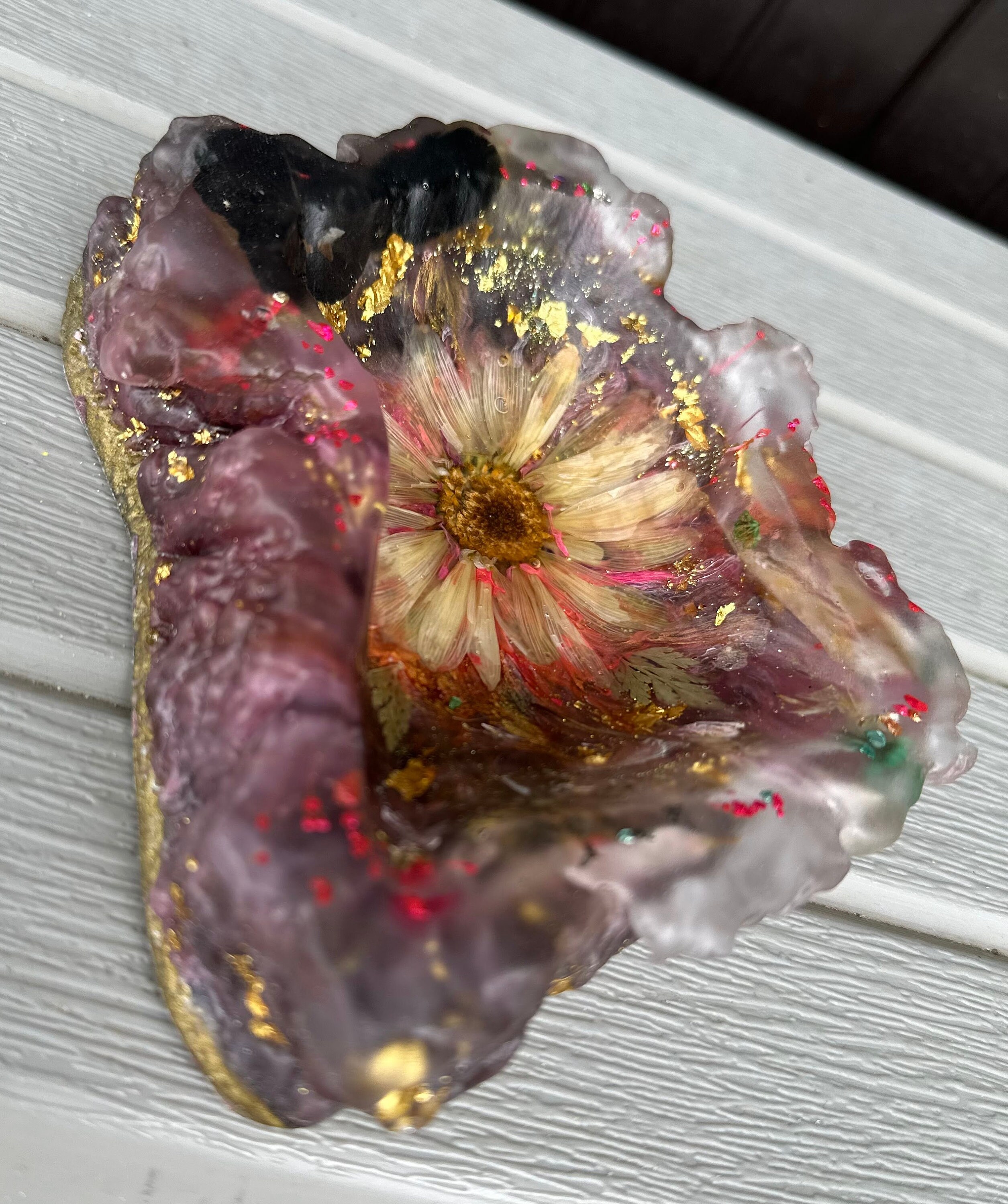 Handmade Decorative Epoxy Resin Vase Flower Bowl Jewelry Storage Plate ...