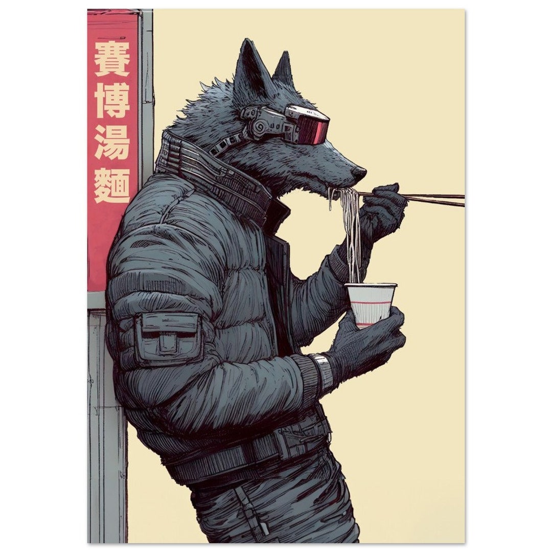 Cyberpunk Cyberwolf Premium Poster Matte Paper Vaporwave - Etsy