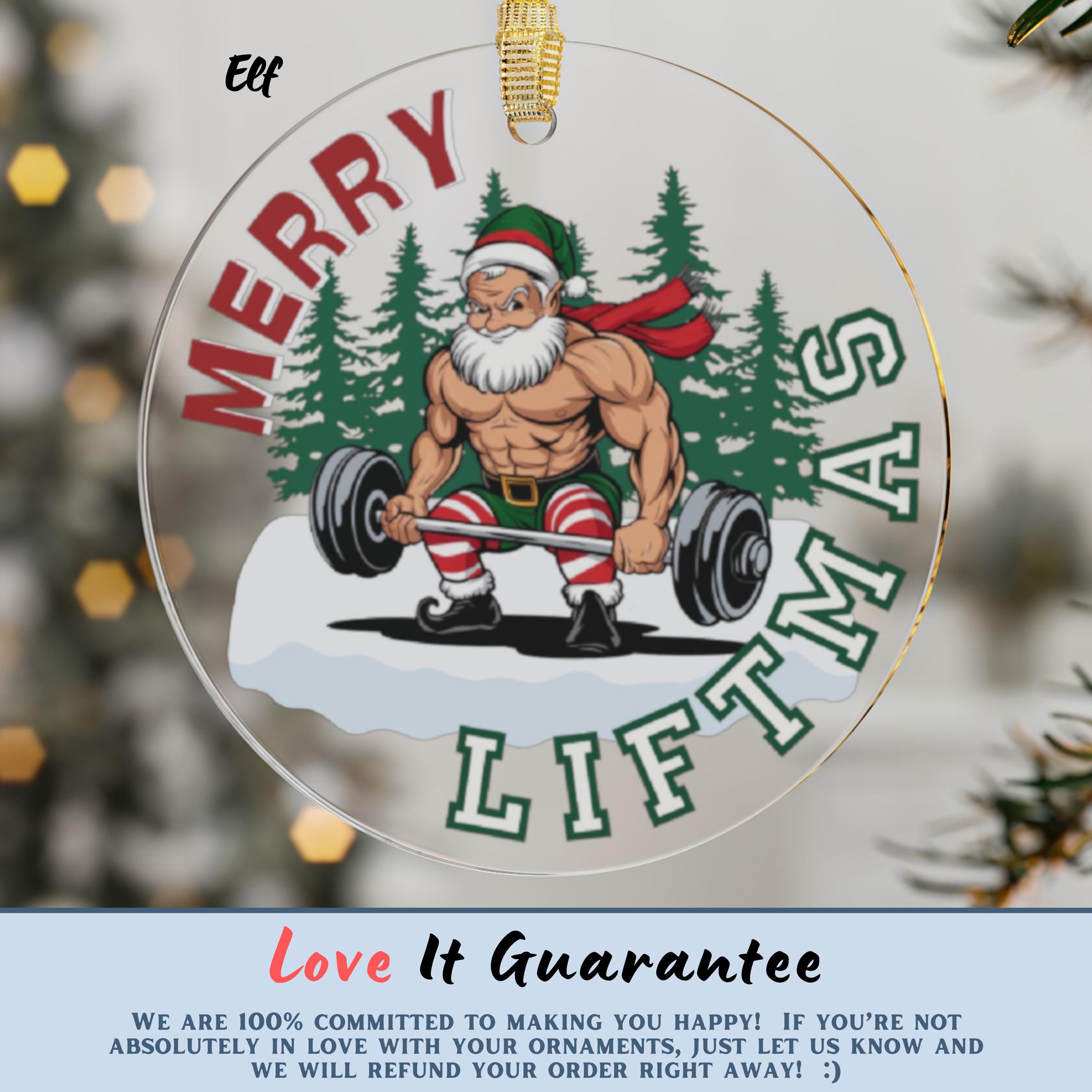 Christmas Weightlifting Ornaments Set, Merry Liftmas Ornament ...