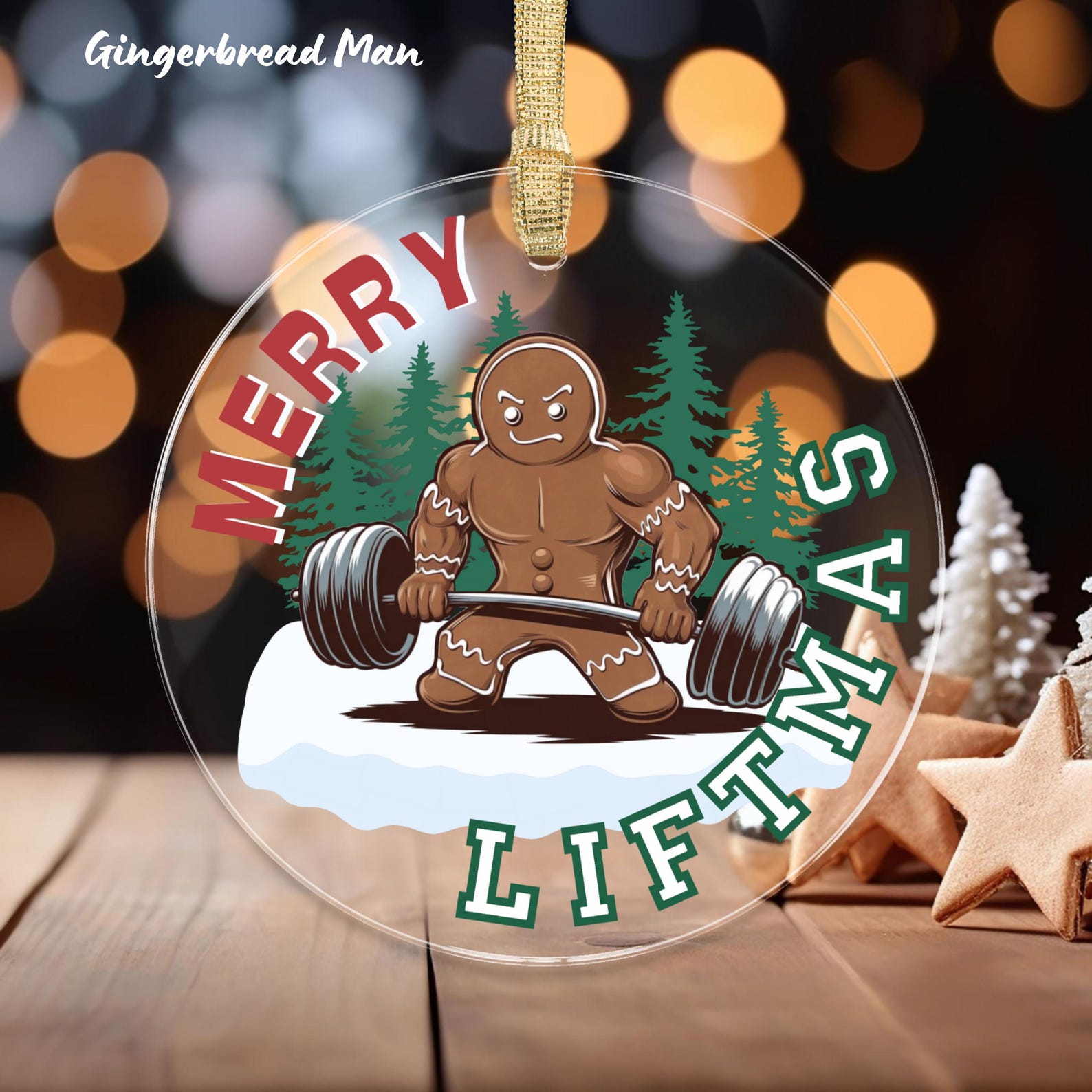Christmas Weightlifting Ornaments Set, Merry Liftmas Ornament ...