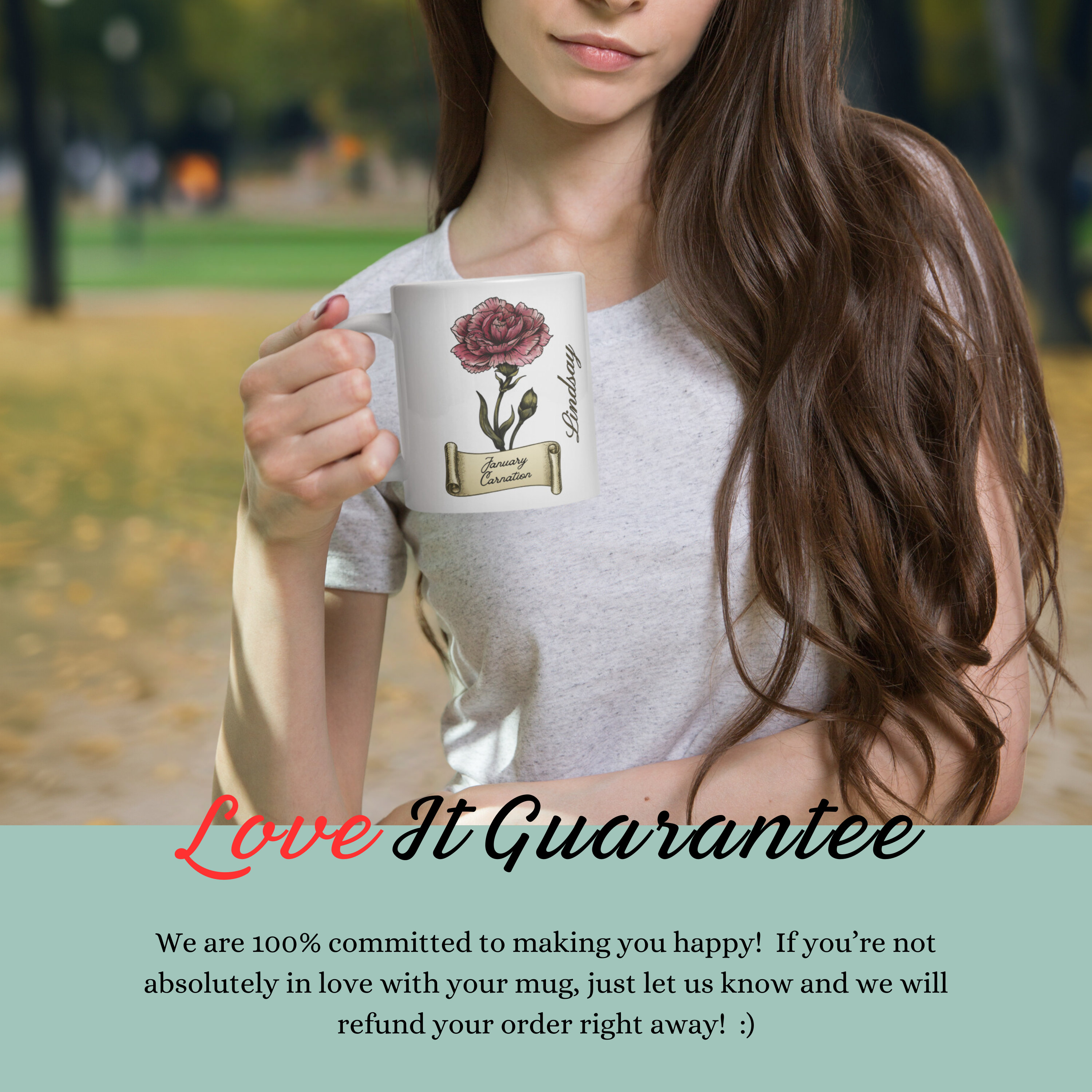 Birth Month Flower Personalized Coffee Cup With Custom Name, Custom ...