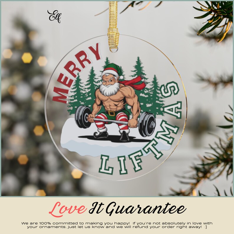 Christmas Weightlifting Ornaments Set, Gift for Gym Lover, Merry ...