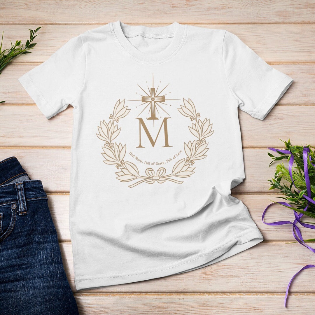 Marian Catholic Unisex T Shirt, Christian Apparel, Saint Virgin Mary ...