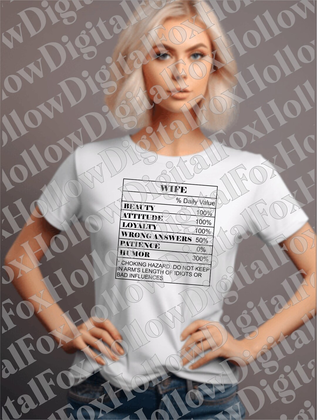 Wife Nutrition Label, SVG Design, Downloadable T-shirt Design - Etsy