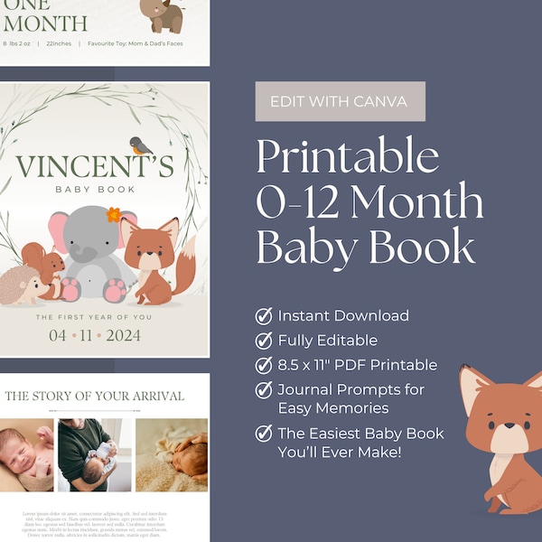 Printable Baby Book - Etsy