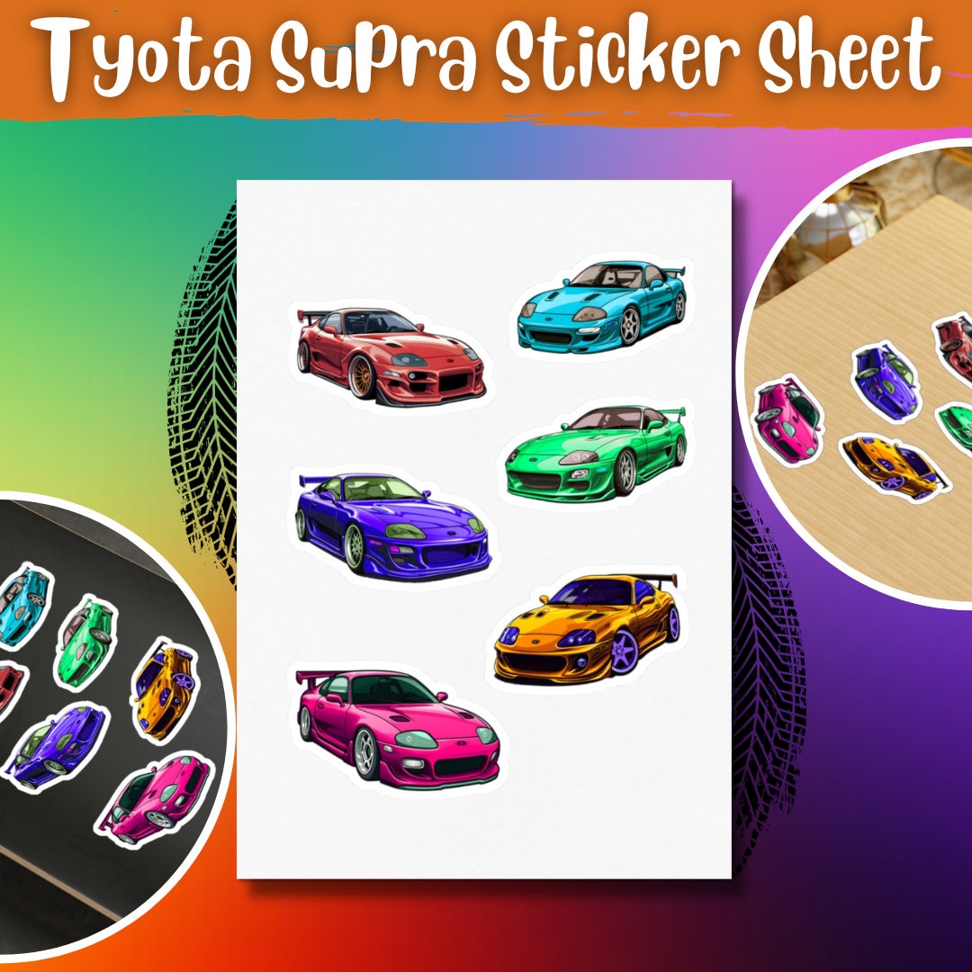 Supra Stickers Colorful Vinyl Sticker Sheet | Toyota Supra JDM Sports ...
