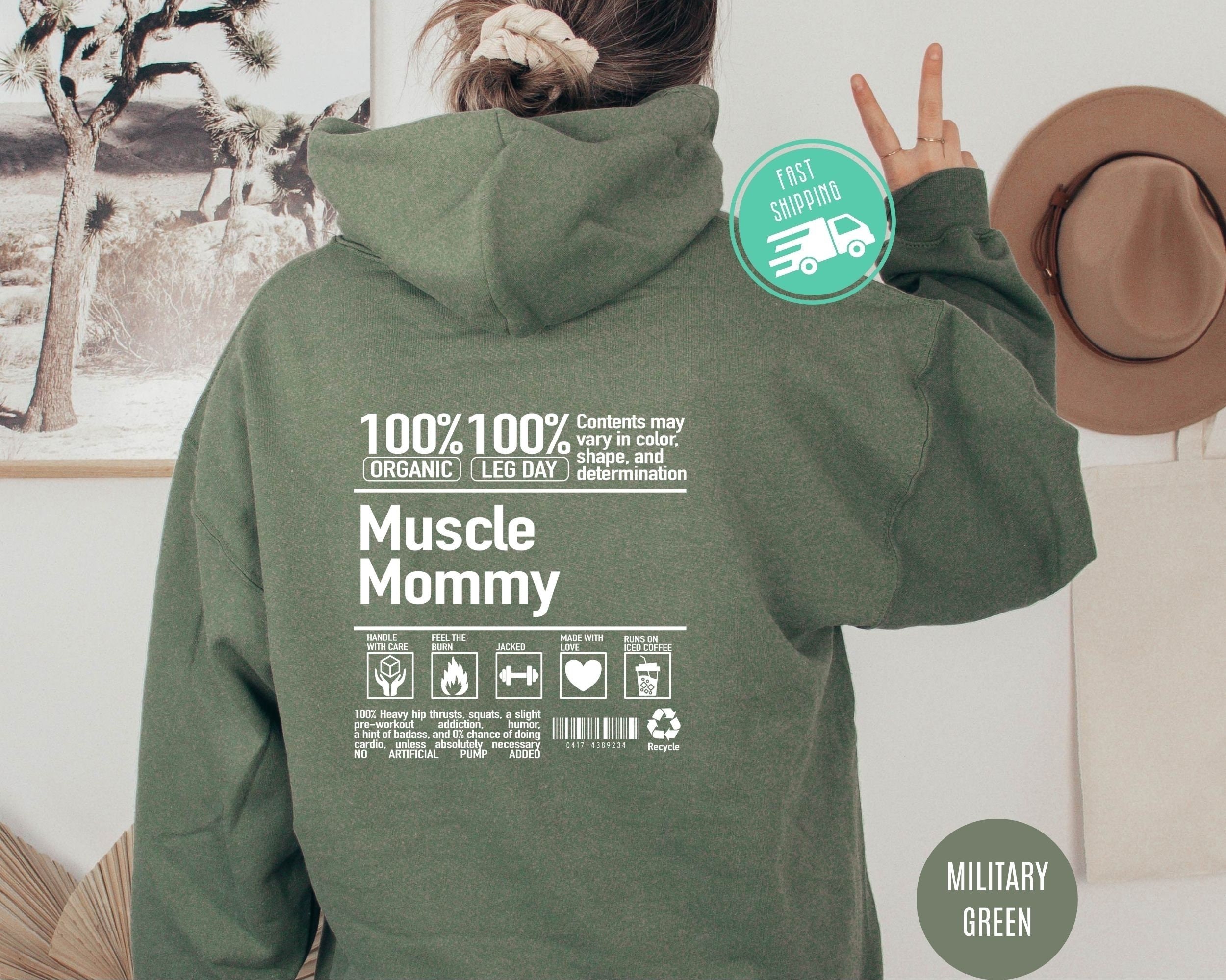 Muscle Mommy Definition Gym Hoodie, Hoody for Bodybuilding, Funny Gym Sweatshirt for Workout ...