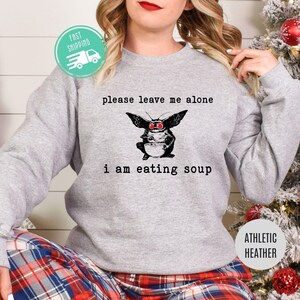 Mothman Eating Soup Sweatshirt, Funny Cryptid Sweater, Moth Man Nature ...