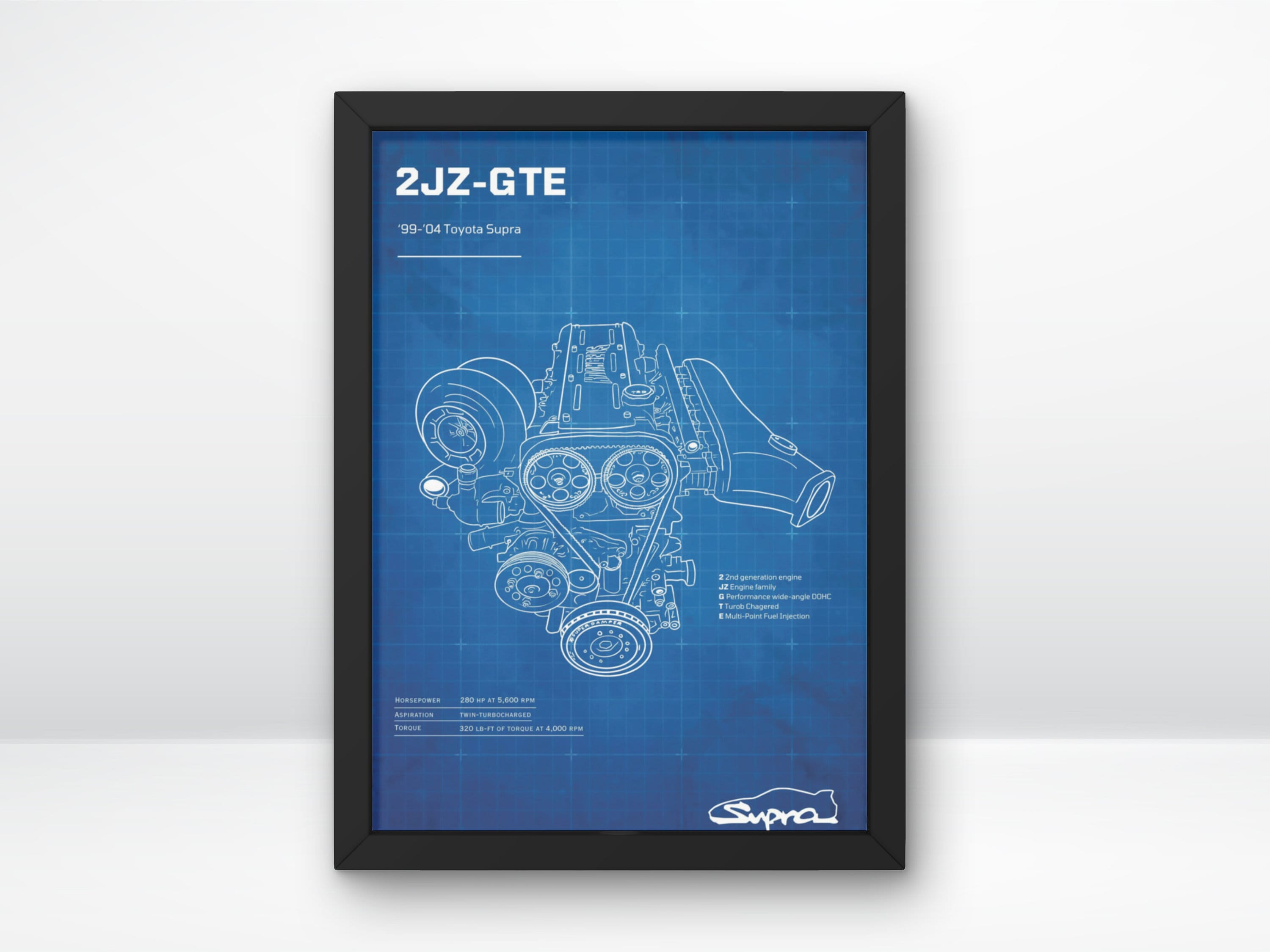 2JZ Engine Poster, Supra Engine Poster, Car Lover Gift, Engine ...
