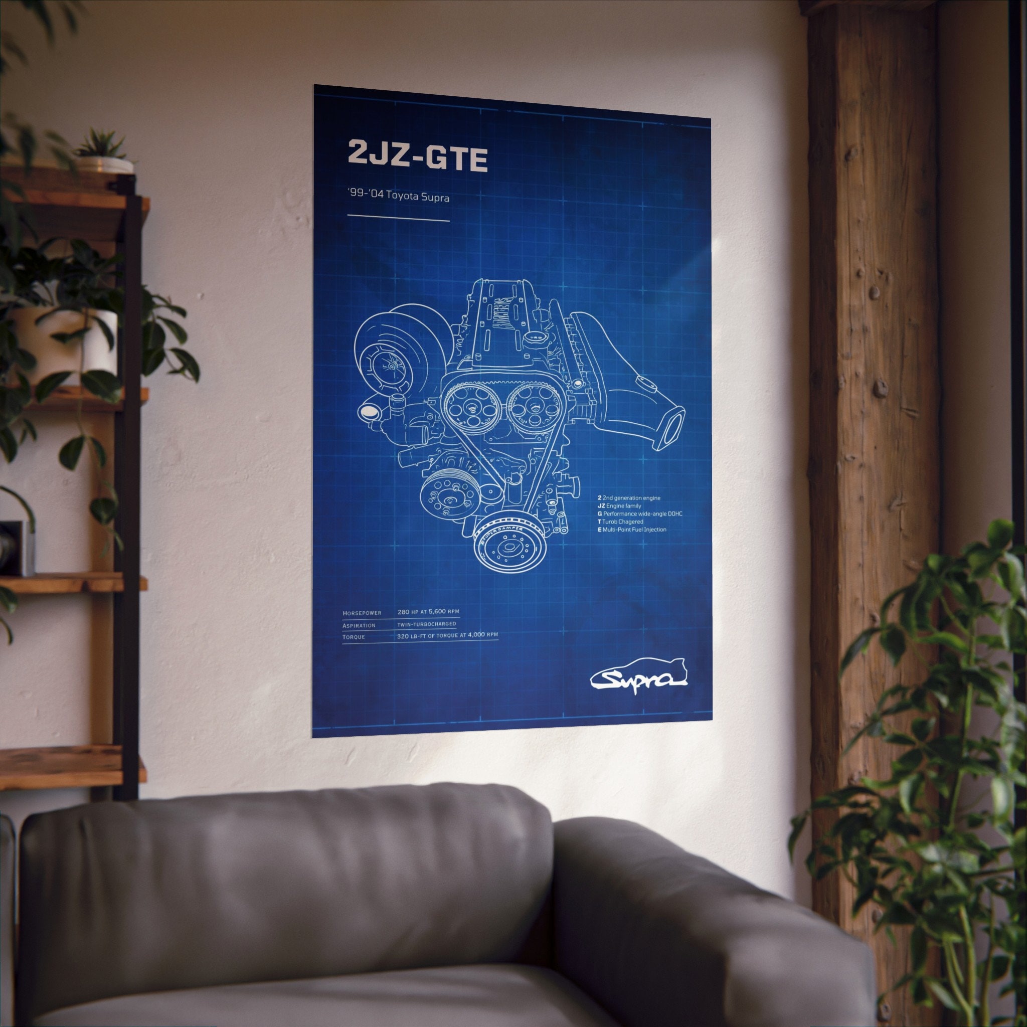 2JZ Engine Poster, Digital Download, Printable Wall Art, Supra Engine ...