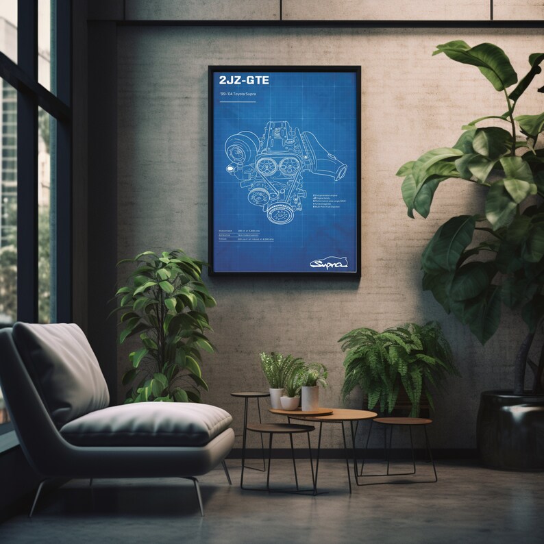 2JZ Engine Poster, Supra Engine Poster, Car Lover Gift, Engine ...