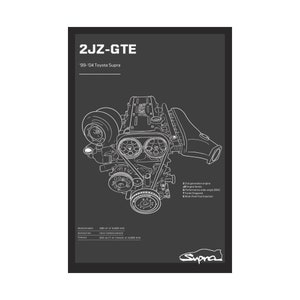 2JZ Engine Poster, Digital Download, Printable Wall Art, Supra Engine ...