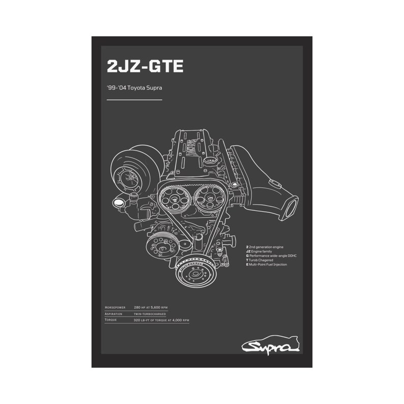 2JZ Engine Poster, Digital Download, Printable Wall Art, Supra Engine ...