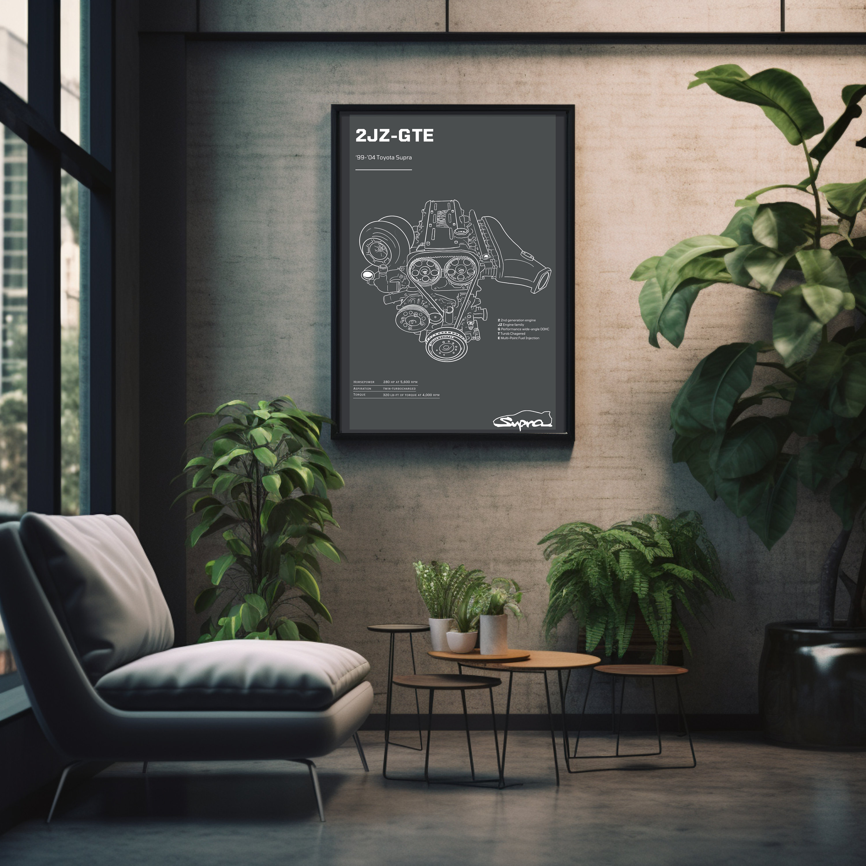 2JZ Engine Poster, Supra Engine Poster, Car Lover Gift, Engine ...