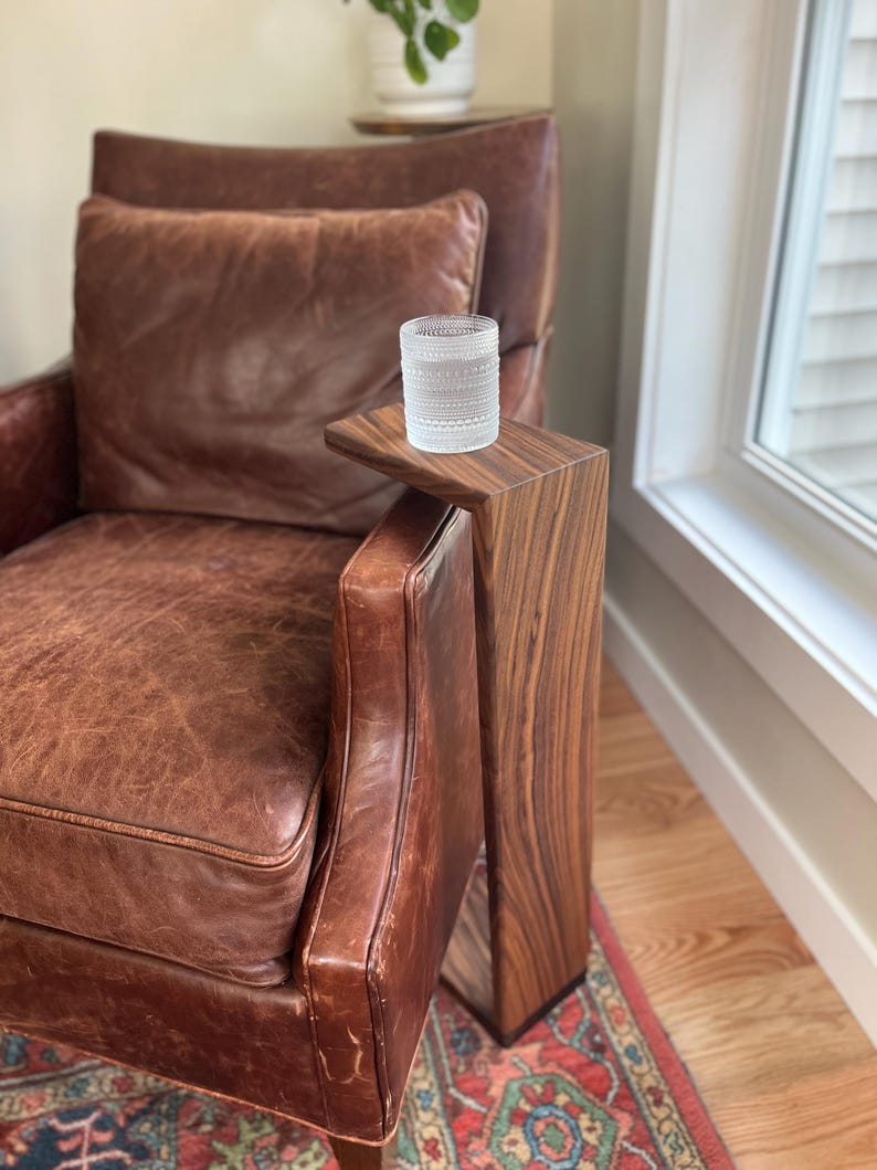 Mid Century Modern Narrow Side Table for Small Spaces, Handcrafted by ...