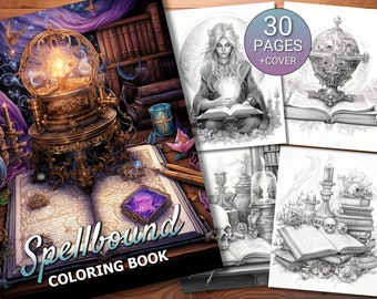 30 Gothic Beauties Coloring Page Book Adults Kids Instant Download ...