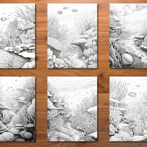 30 Coral Reef Coloring Page Book - Adults + Kids - Instant Download ...