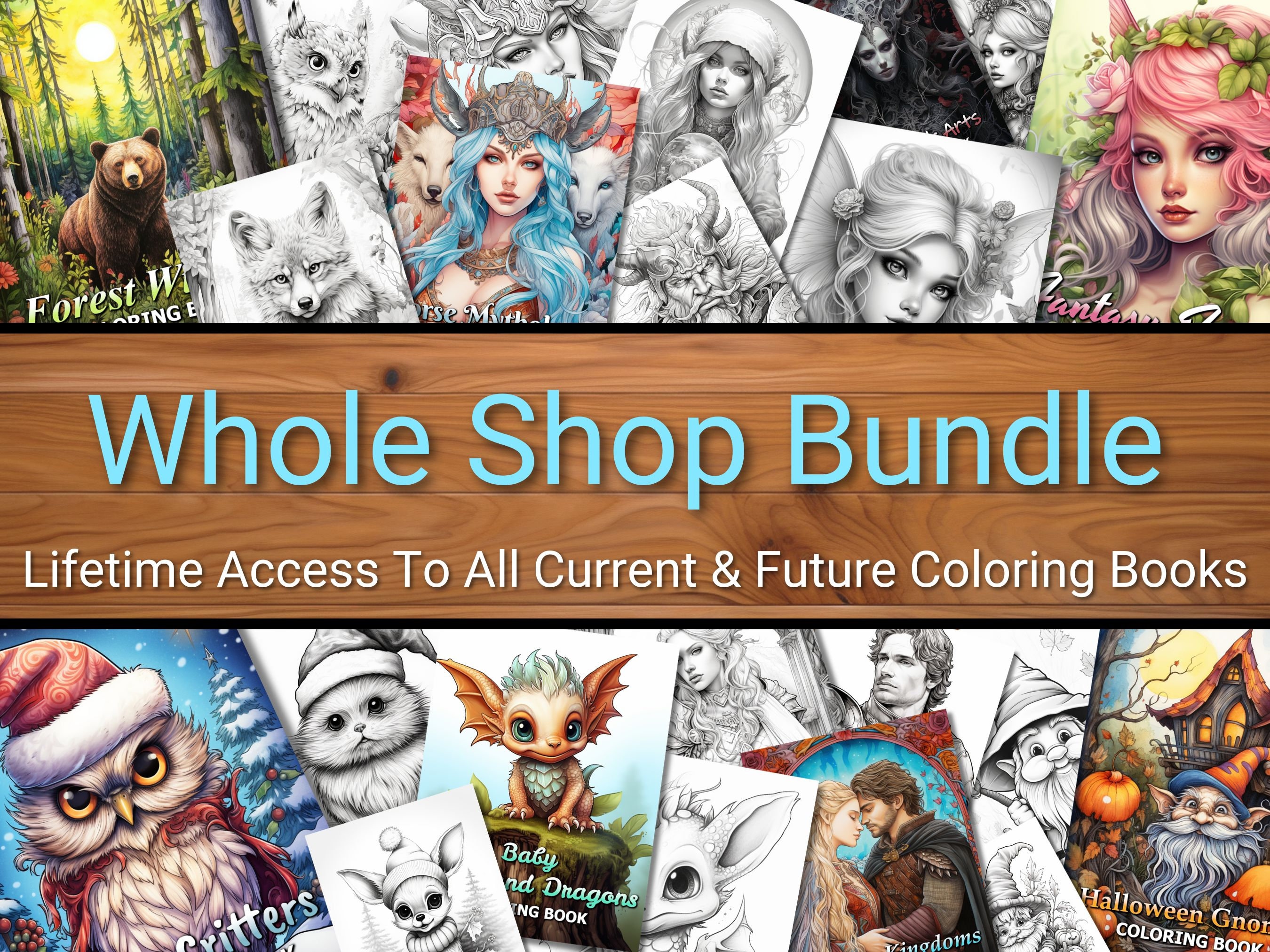 Whole Shop Coloring Page Book Bundle Adults Kids Instant Download ...