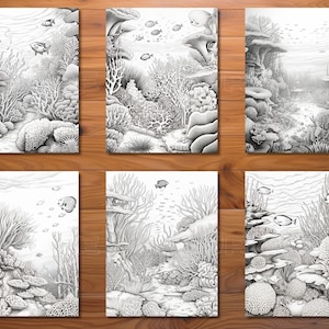 30 Coral Reef Coloring Page Book - Adults + Kids - Instant Download ...