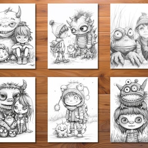 30 Imaginary Friends Coloring Page Book - Adults + Kids - Instant ...