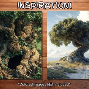 30 Ancient Tree Coloring Page Book - Adults + Kids - Instant Download ...