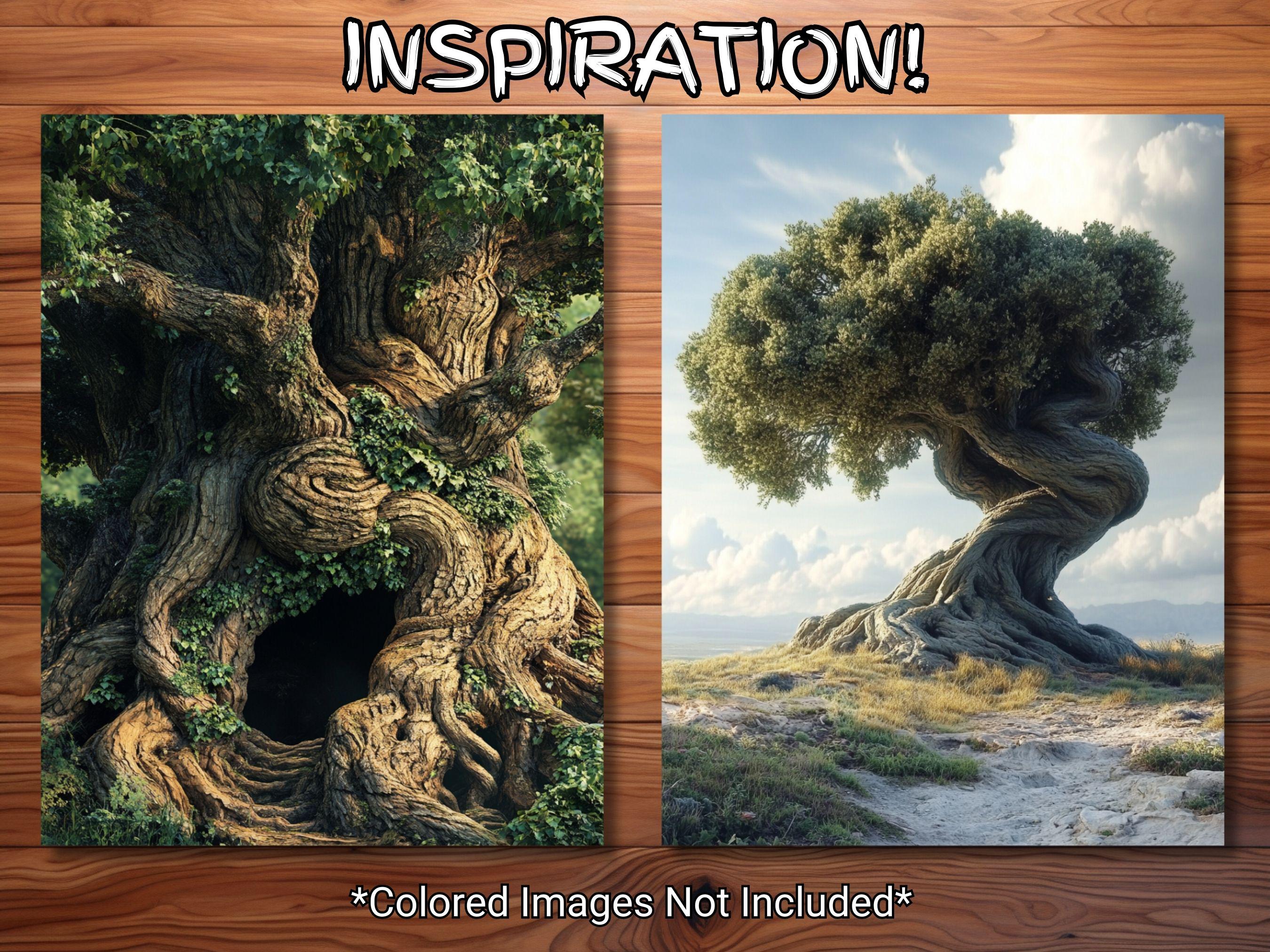30 Ancient Tree Coloring Page Book - Adults + Kids - Instant Download ...