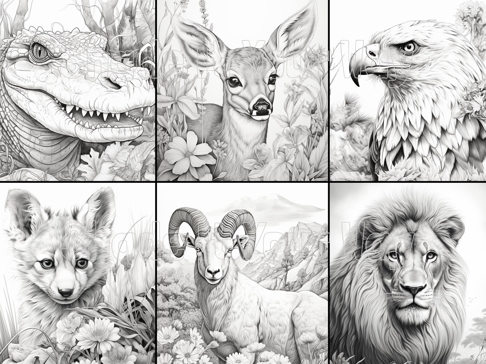 30 Wildlife Adventures Coloring Page Book Adults Kids - Etsy Canada