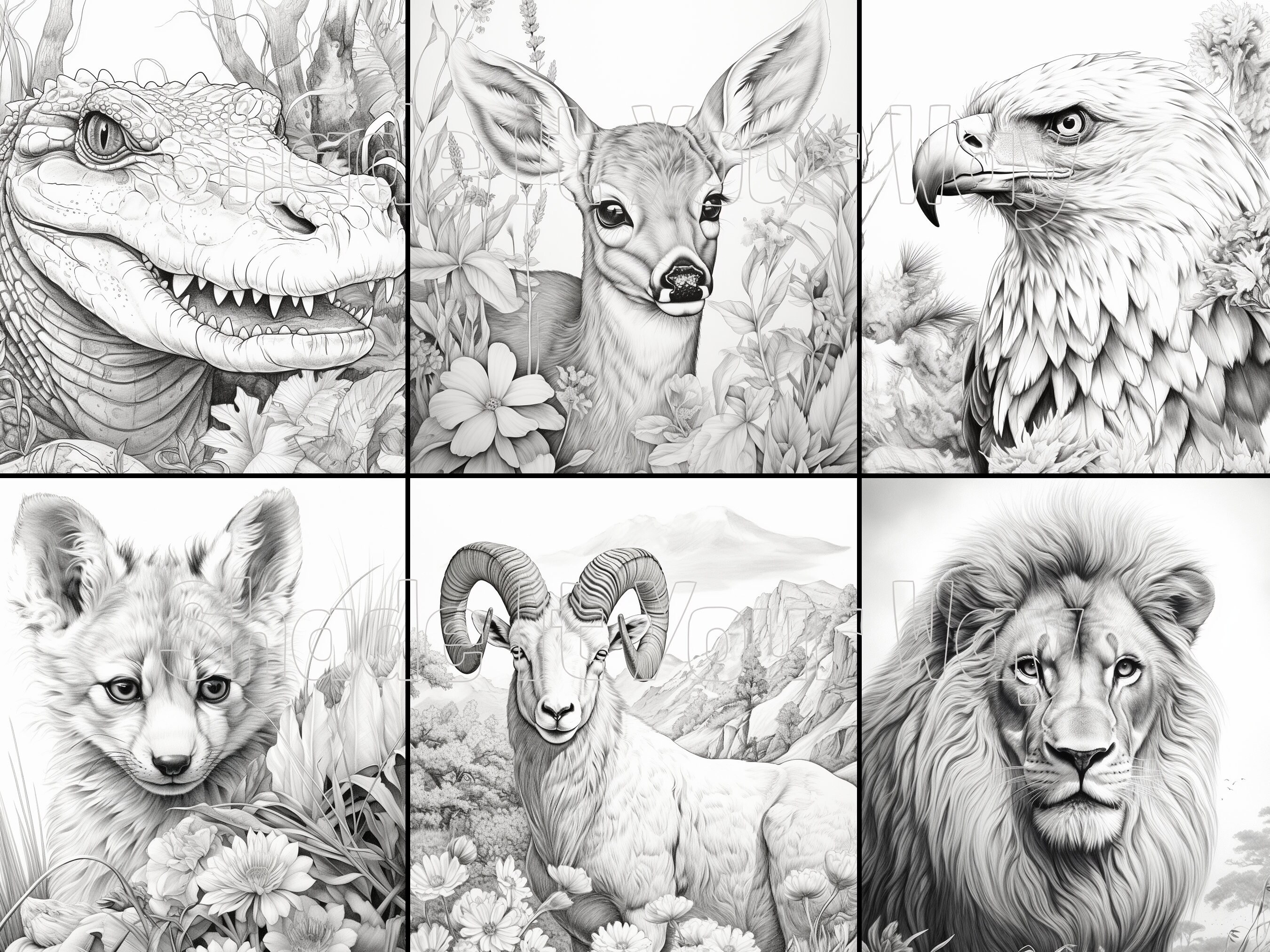 30 Wildlife Adventures Coloring Page Book Adults Kids - Etsy Canada