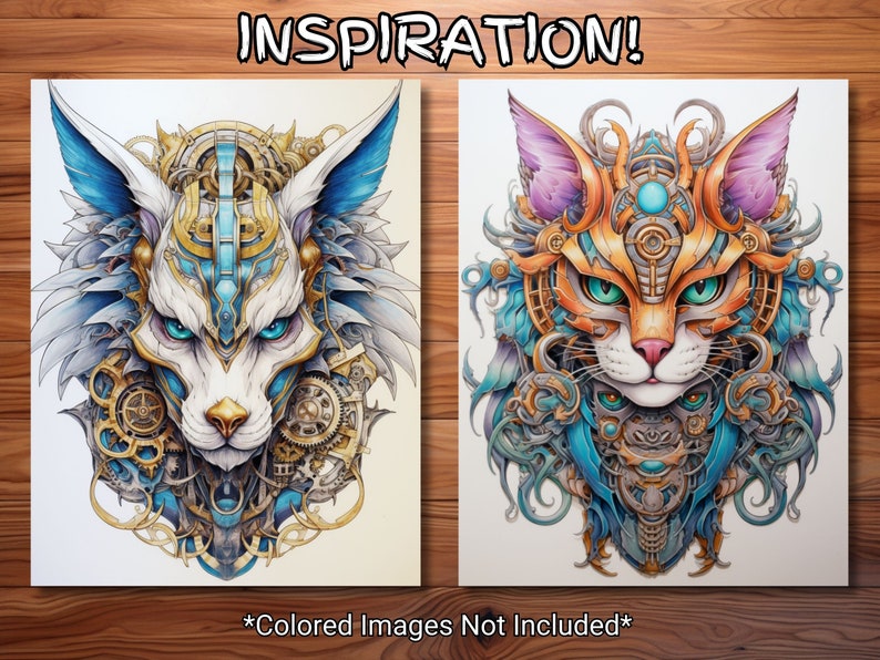 30 Clockwork Creatures Coloring Page Book Adults Kids - Etsy