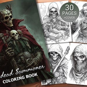 30 Undead Summoner Coloring Page Book - Adults + Kids - Instant ...
