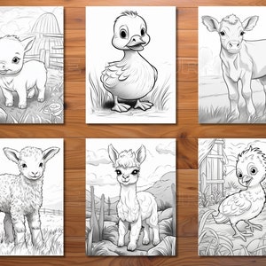 30 Barnyard Buddies Coloring Page Book - Adults + Kids - Instant ...