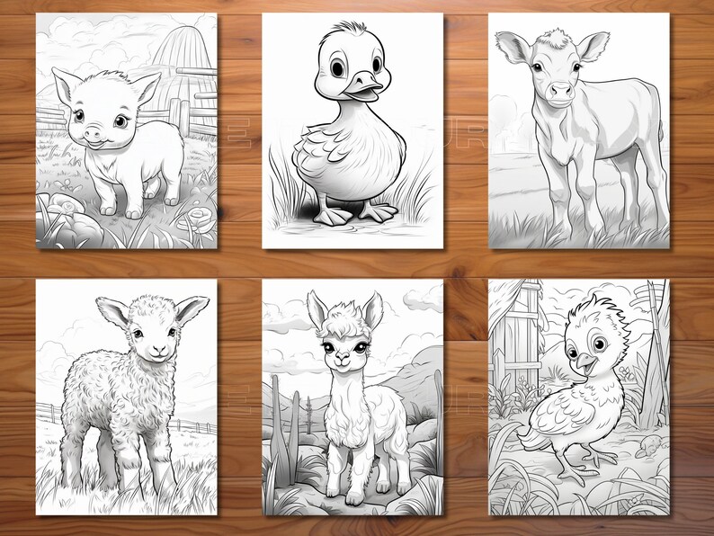 30 Barnyard Buddies Coloring Page Book Adults Kids - Etsy