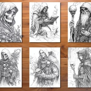 30 Undead Summoner Coloring Page Book - Adults + Kids - Instant ...