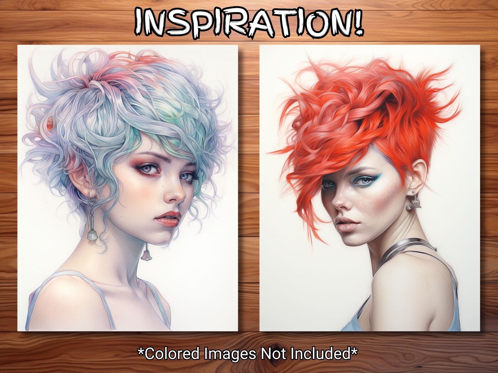30 Edgy Hairstyles Coloring Page Book Adults Kids - Etsy