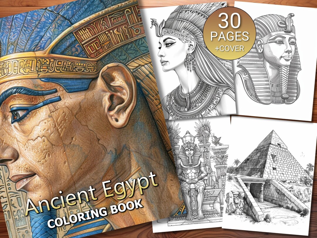 30 Ancient Egypt Coloring Page Book - Adults + Kids - Instant Download ...